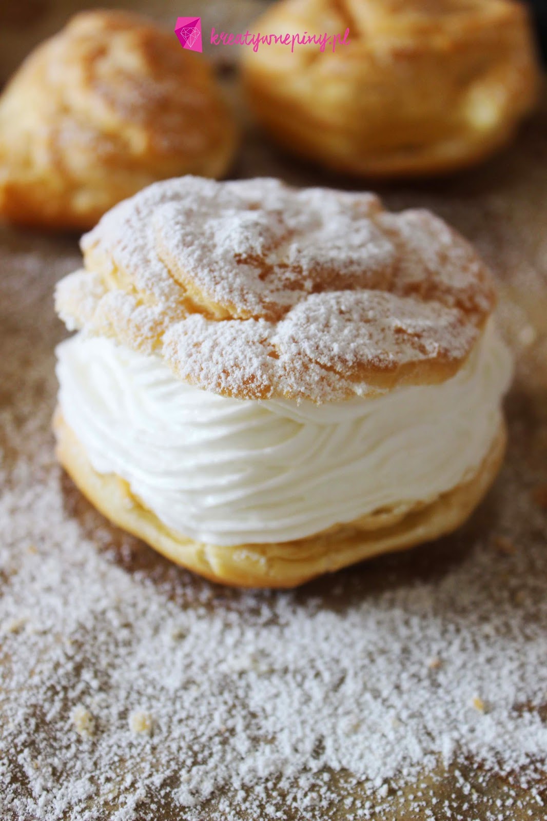 Kreatywnepiny: Ptysie z kremem z białek