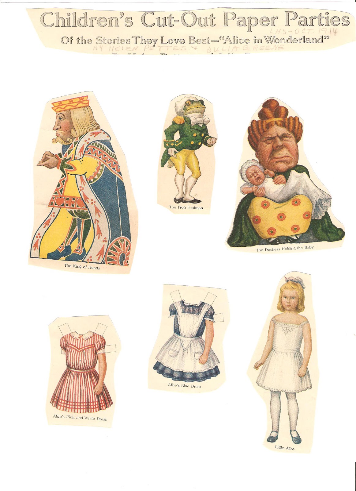 Miss Missy Paper Dolls: Alice in Wonderland paper dolls 1914
