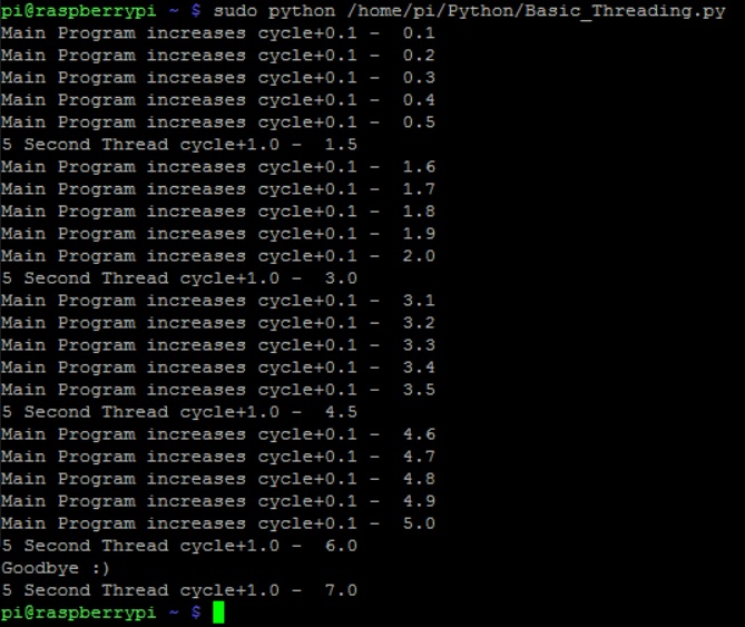 Rob's Raspberry Pi blog: Raspberry Pi - Python Threading