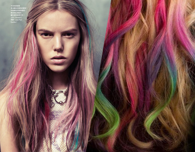 Pontos da Beleza: Mechas Coloridas feitas com Giz Pastel