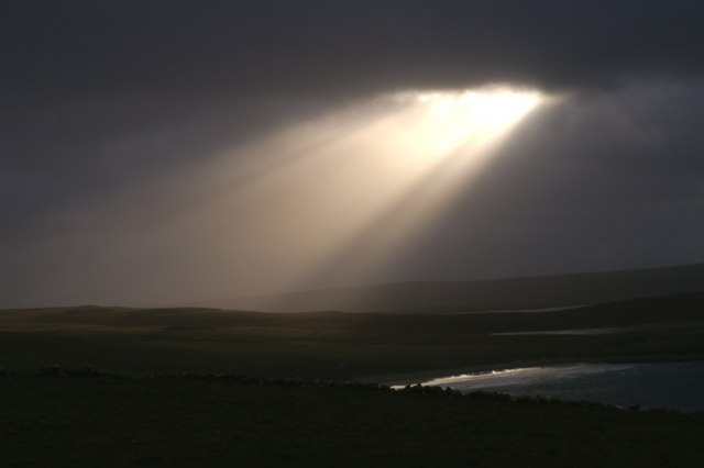 Shafts of light through the clouds