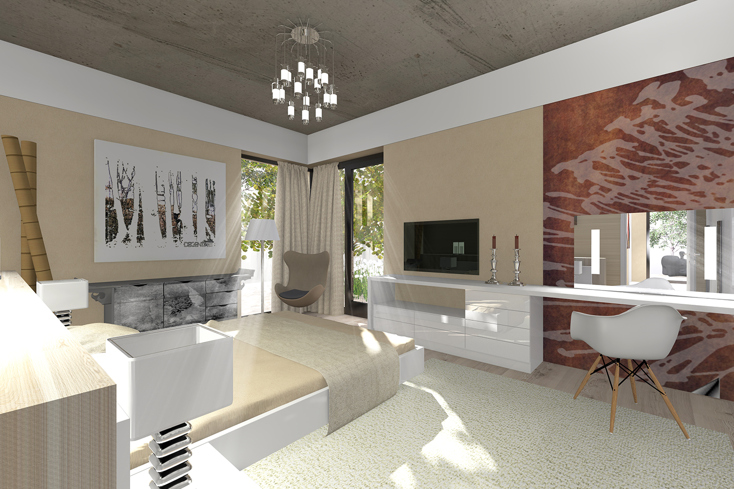 Spálňa v zóne partnerstva a v živle dreva | Štýly bývania