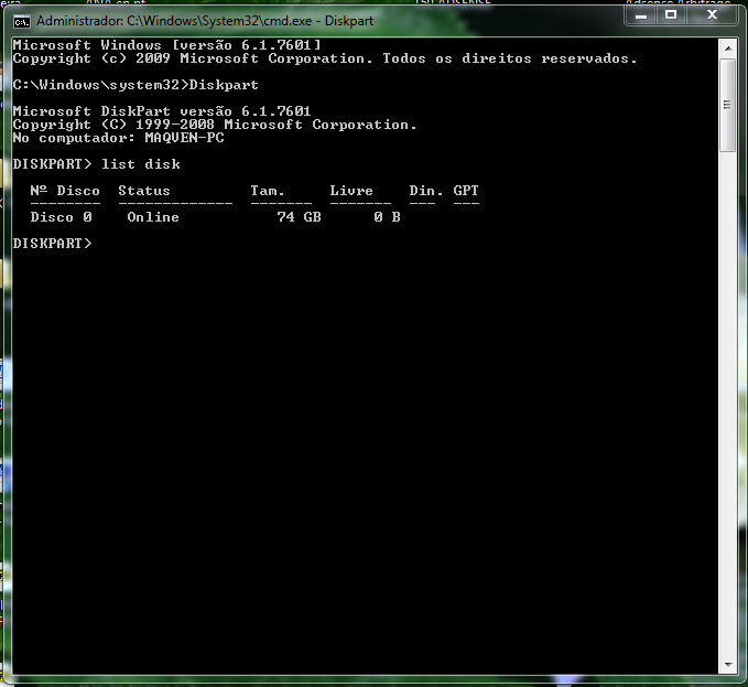 Formatar pen drive pelo CMD (DOS) Passo a Passo - MAQVEN TECNOLOGIAS