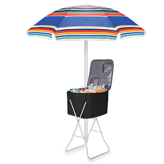 Party Picnic: Picnic Time Party Cube Cooler and Outdoor Striped Umbrella