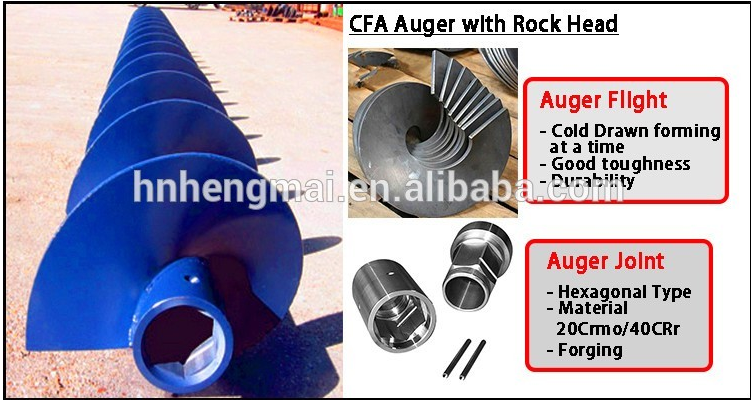 Hunan HM Machinery Co.,Ltd.: CFA Continuous flight auger with Rock head