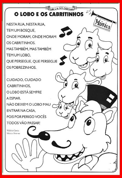 HISTÓRIA O LOBO E OS SETE CABRITINHOS, IMPRIMIR E COLORIR-Mistura de ...