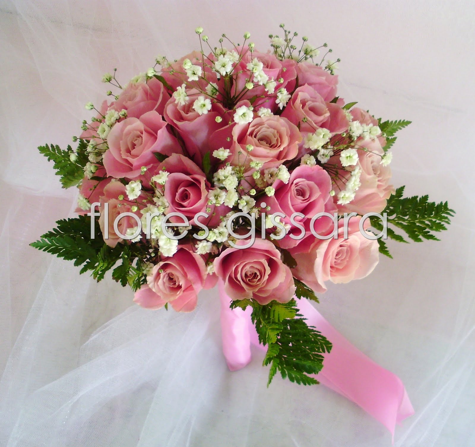 Flores Gissara: Ramo de Novia 06 - redondo de rosas rosadas con ...
