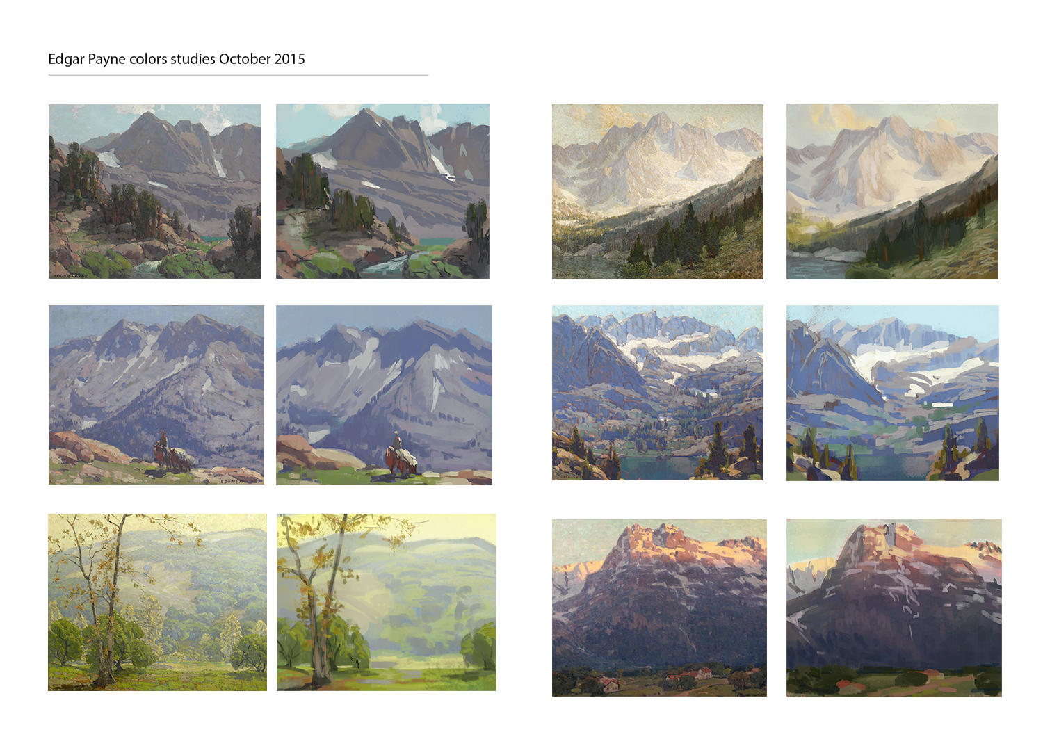 MICHELE TANNER: Colors studies from Edgar Payne (1883 - 1947)