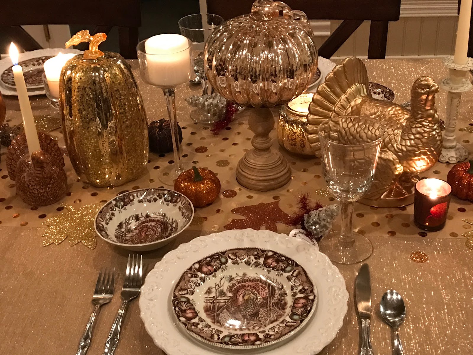 Gold and Glittery Thanksgiving - Purple Chocolat Home