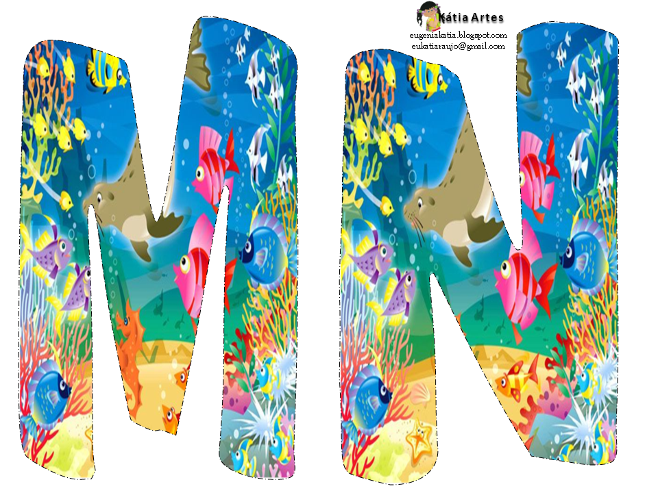 Alfabeto con lindos animales marinos. - Oh my Alfabetos!