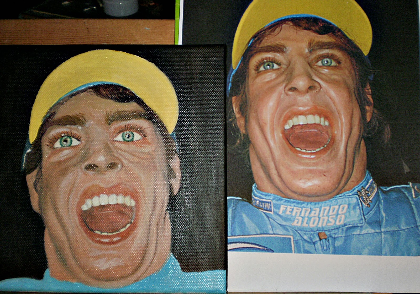 Pinturas al óleo Nistal Lorenzo: Fernando Alonso de cera pintado al ...