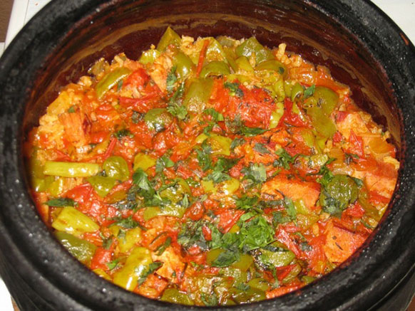 COOKED VEGETABLES WITH CHICKEN (MACEDONIAN GJUVECH) ~ Macedonian Cuisine