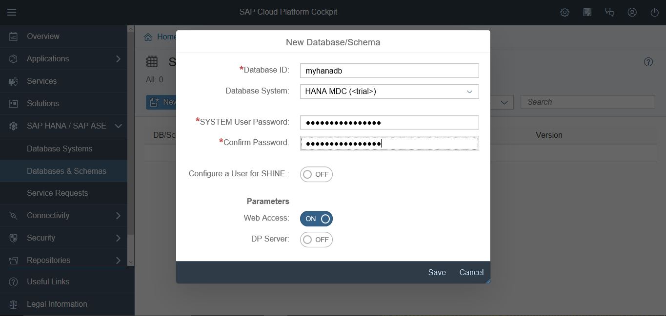 Creating an HANA MDC Database and access Web-based HANA Development ...