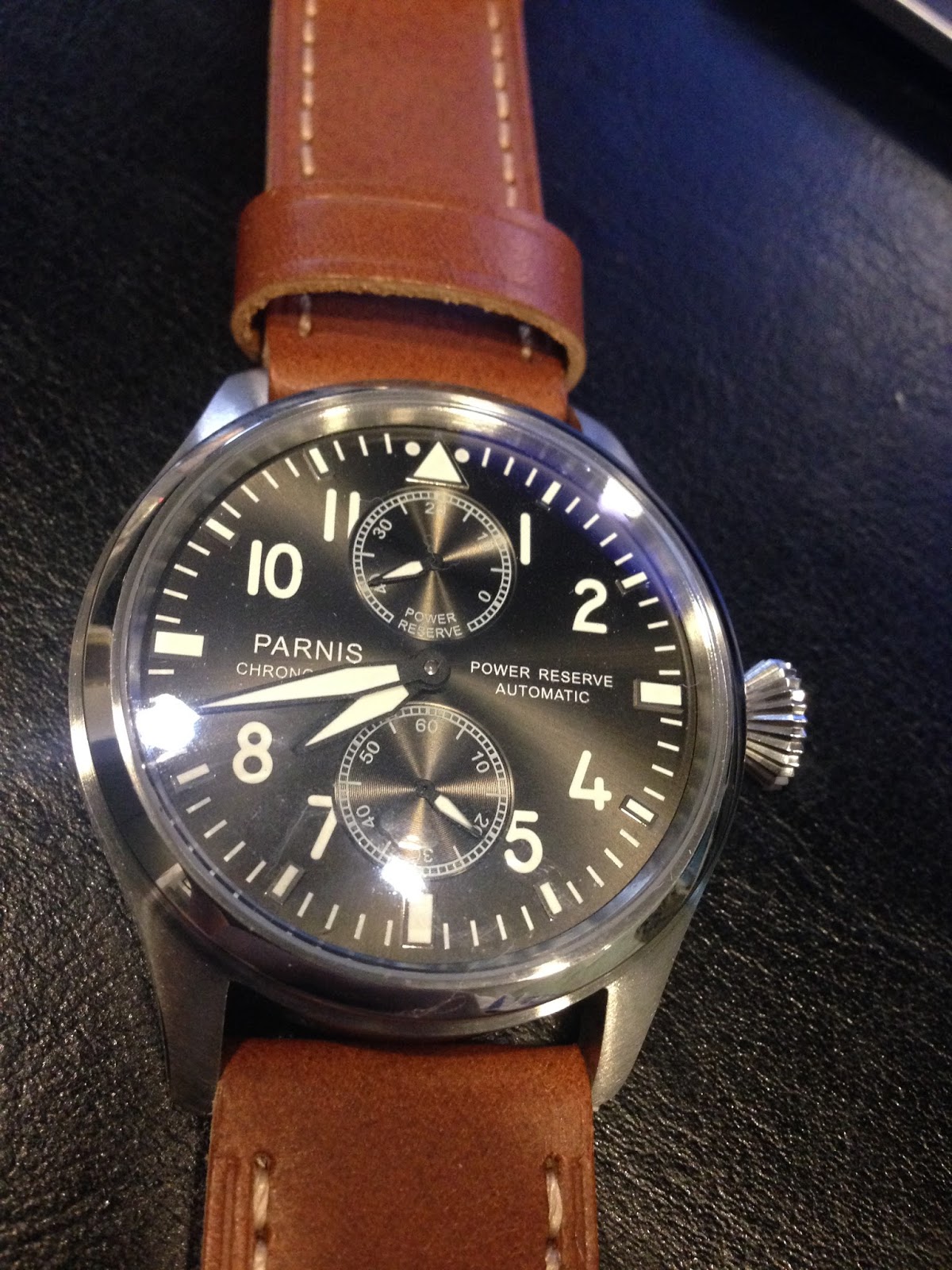 My Eastern Watch Collection: Parnis Black dial Big Pilot Power Reserve ...