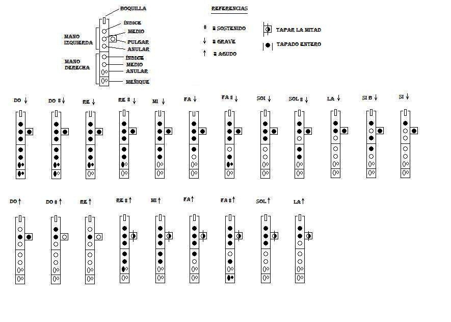 Notas de flauta dulce - Imagui