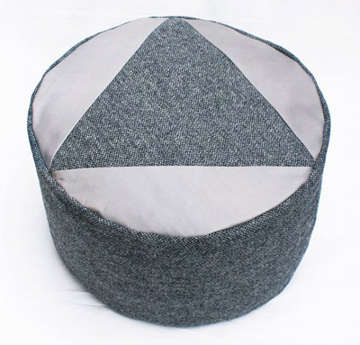 boo vake: triangle tweed pouffe