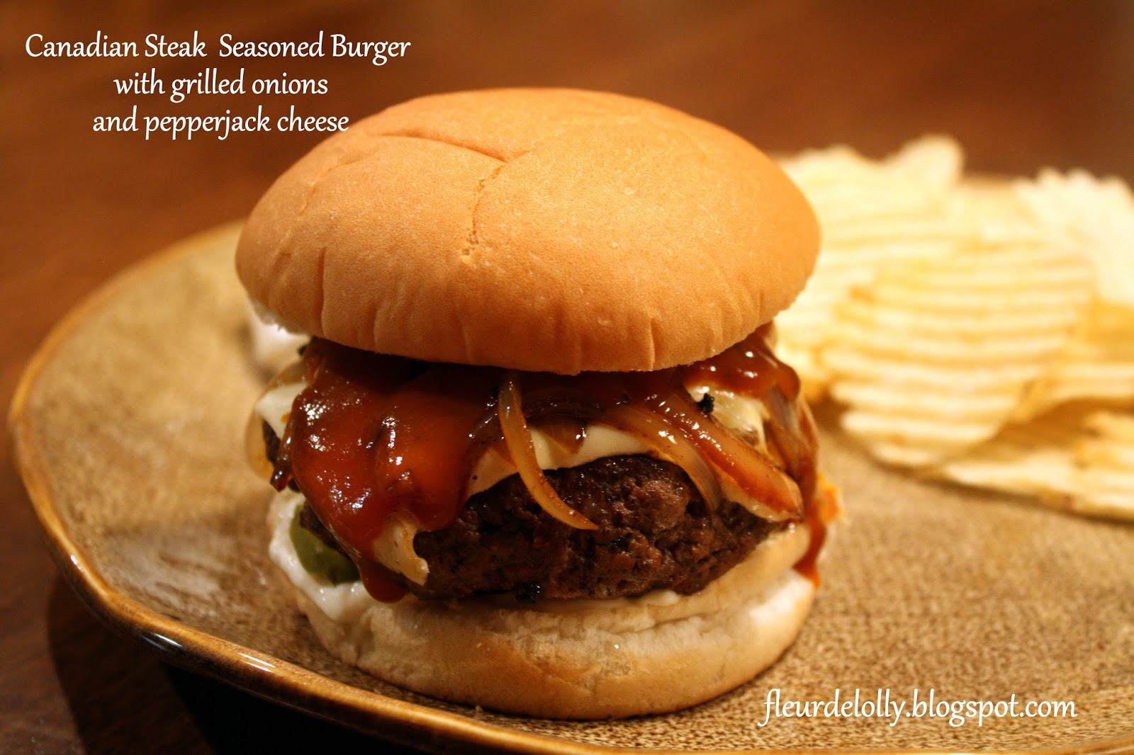 Fleur de Lolly: Canadian Steak Seasoned Burgers with grilled onions and ...