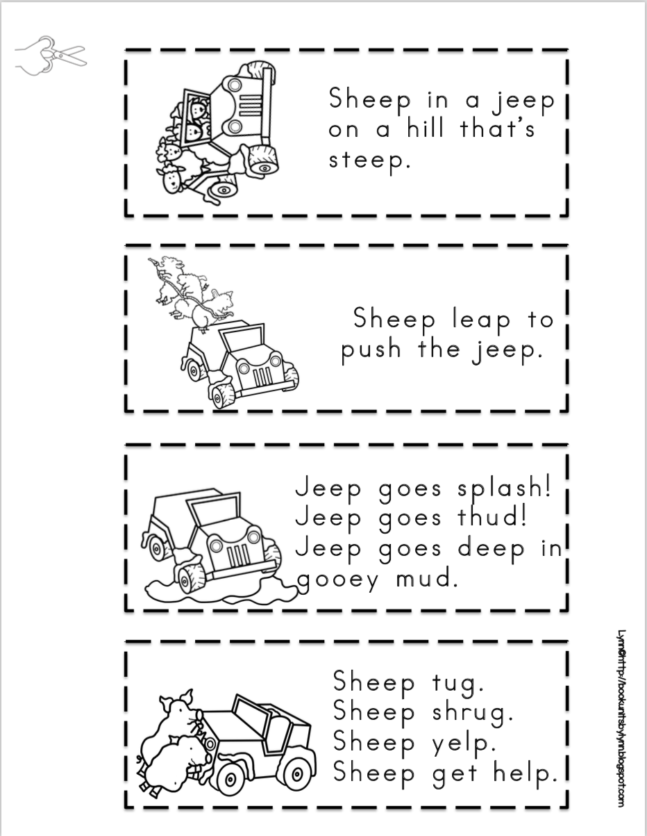 SHEEP IN A JEEP SEQUENCING CRAFT ~ Book Units by Lynn