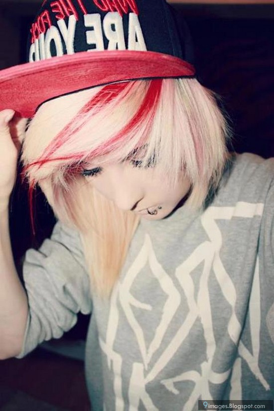 Emo, girl, scene, blonde, fashionable, style, hat