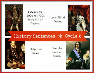 And Here We Go!: History Sentence Review Cards