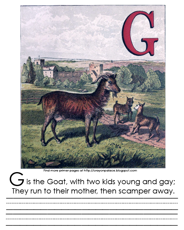 Crayon Palace: G is for Goat Primer Page