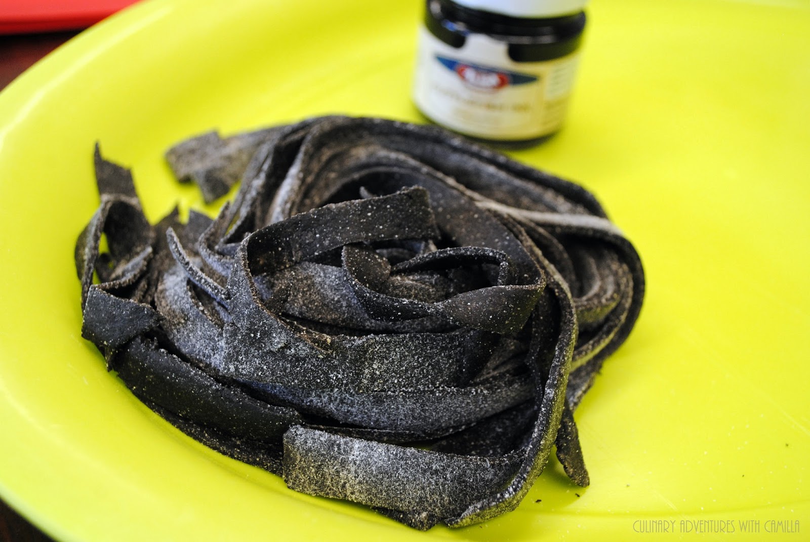 Hand-Rolled, Hand-Cut Cuttlefish Ink Pasta for Bizarre Foods