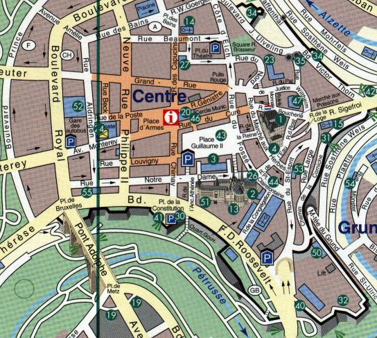 Map of Luxembourg city