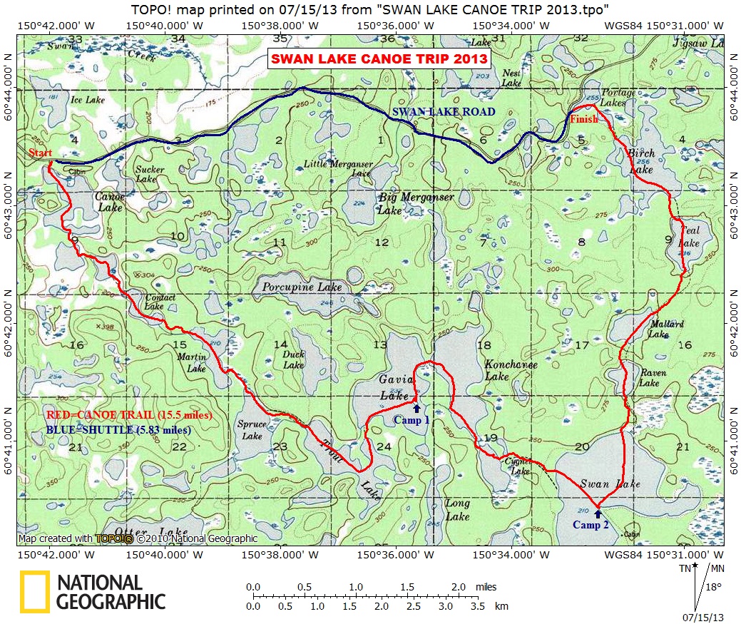 BASECAMP NIKISKI: SWAN LAKE CANOE TRIP 2013