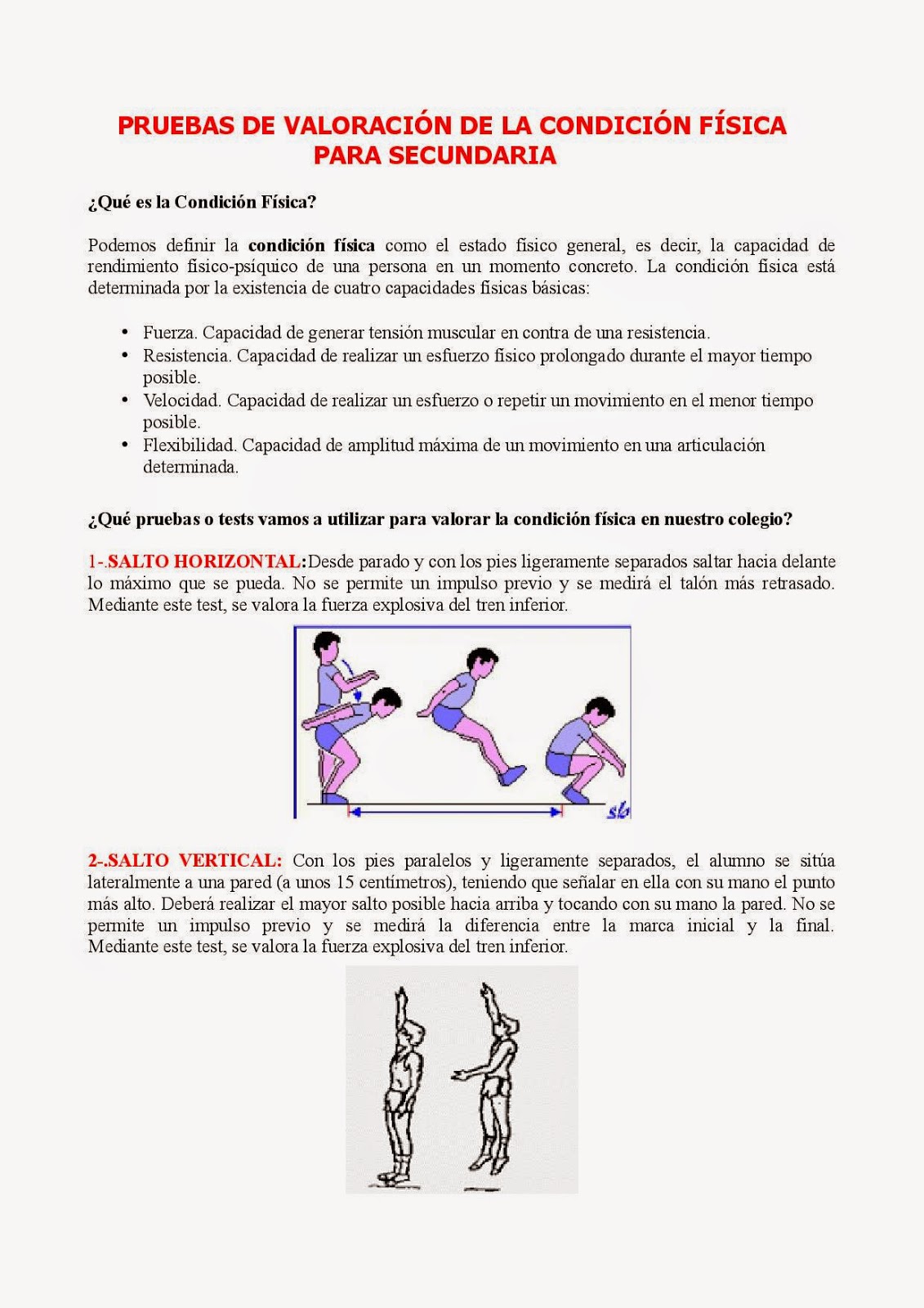 BLOG DE EDUCACIÓN FÍSICA : PRUEBAS DE CONDICIÓN FÍSICA EN SECUNDARIA