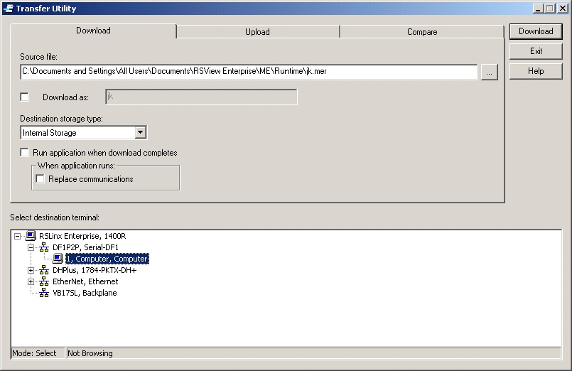 LearningPLC: Downloading Via DF1 to PanelView Plus or VersaView CE