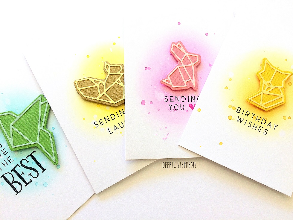 Deepti Stephens: FOUR ORIGAMI STYLE ANIMAL CARDS | SIZZIX