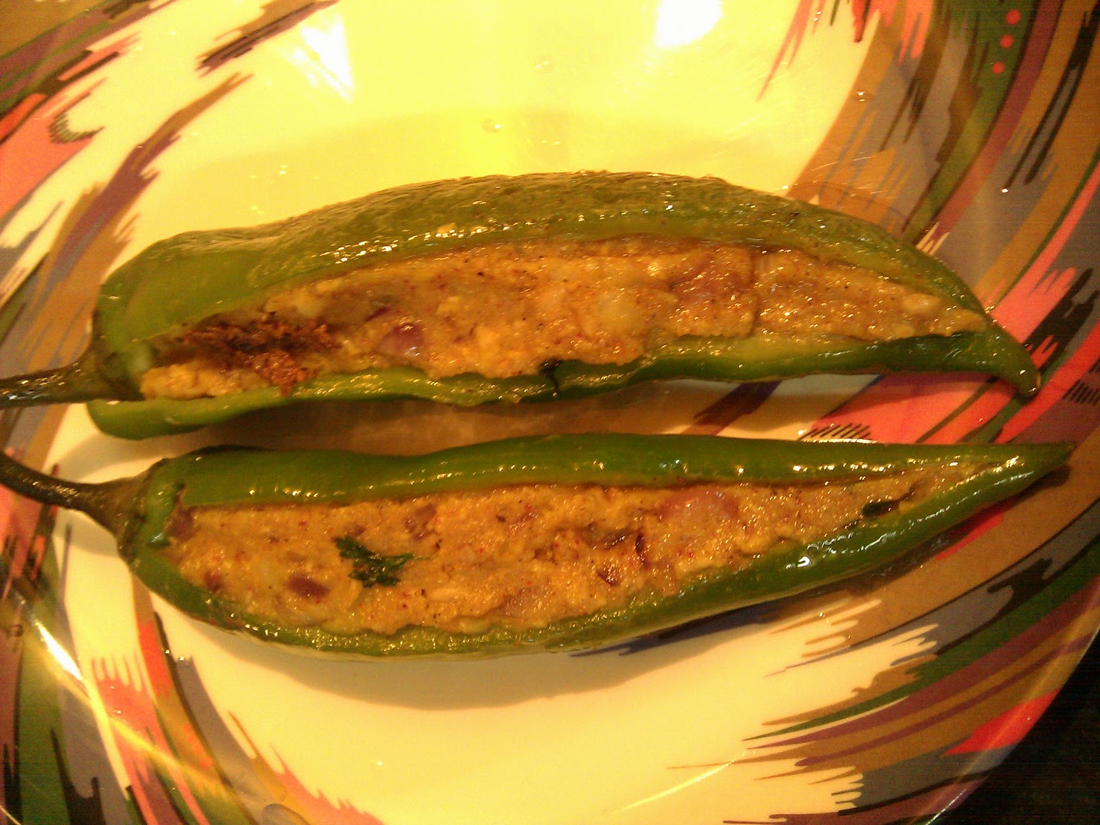 My space for new creations: Bharwa Mirchi /(Stuffed fried chilli)