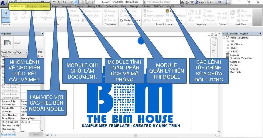Giới thiệu về giao diện Revit, Family, Template - Revit cơ bản - Bài 2 ...