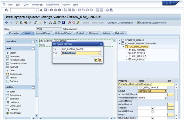 SAP: Using the Button Choice UI Element in Web Dynpro ABAP