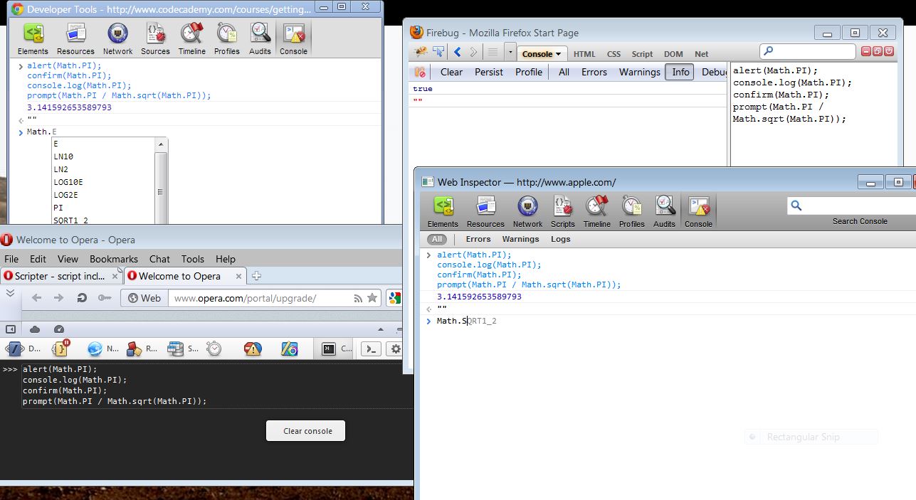 Teaching Programming: Browser Javascript consoles