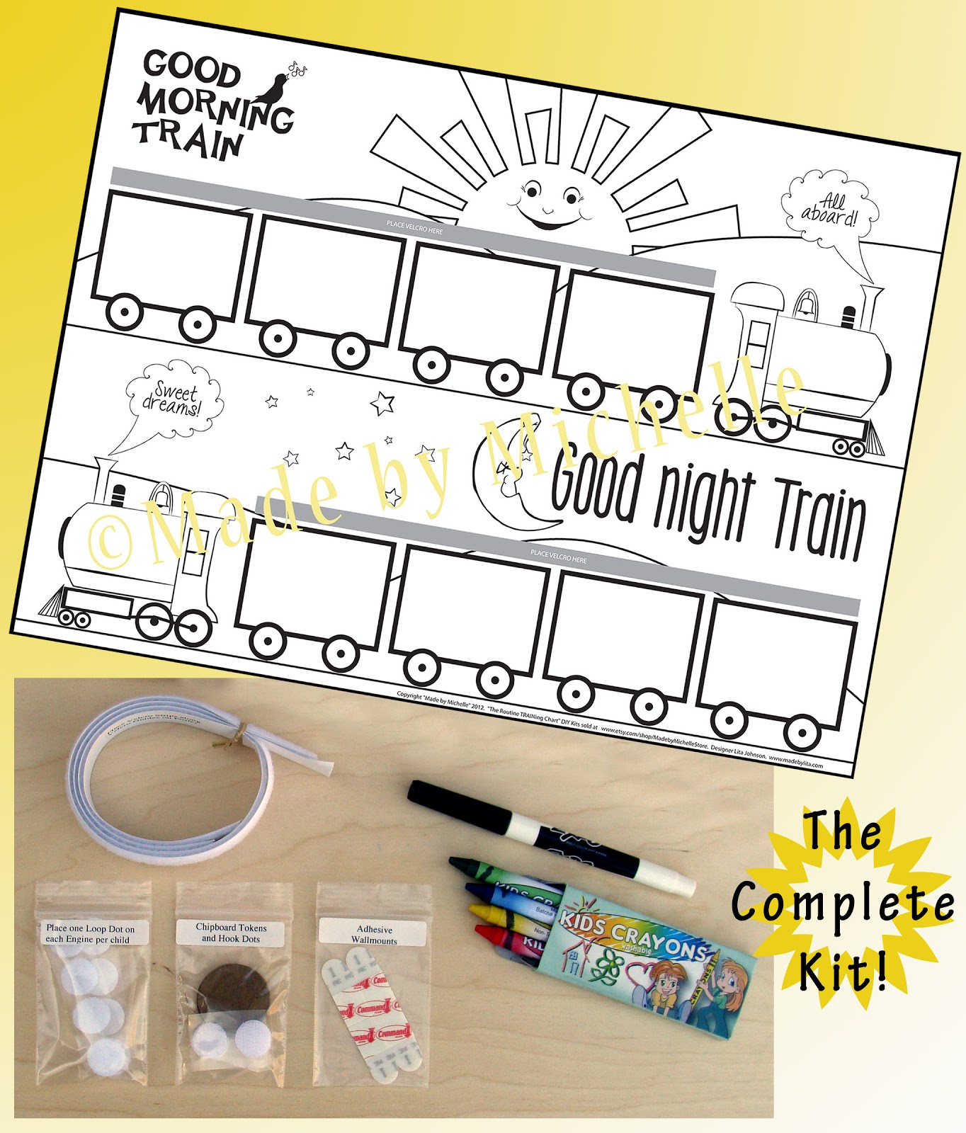 "Made By Michelle" Store: Etsy Sale: Laminated Kids' Routine Training Kit