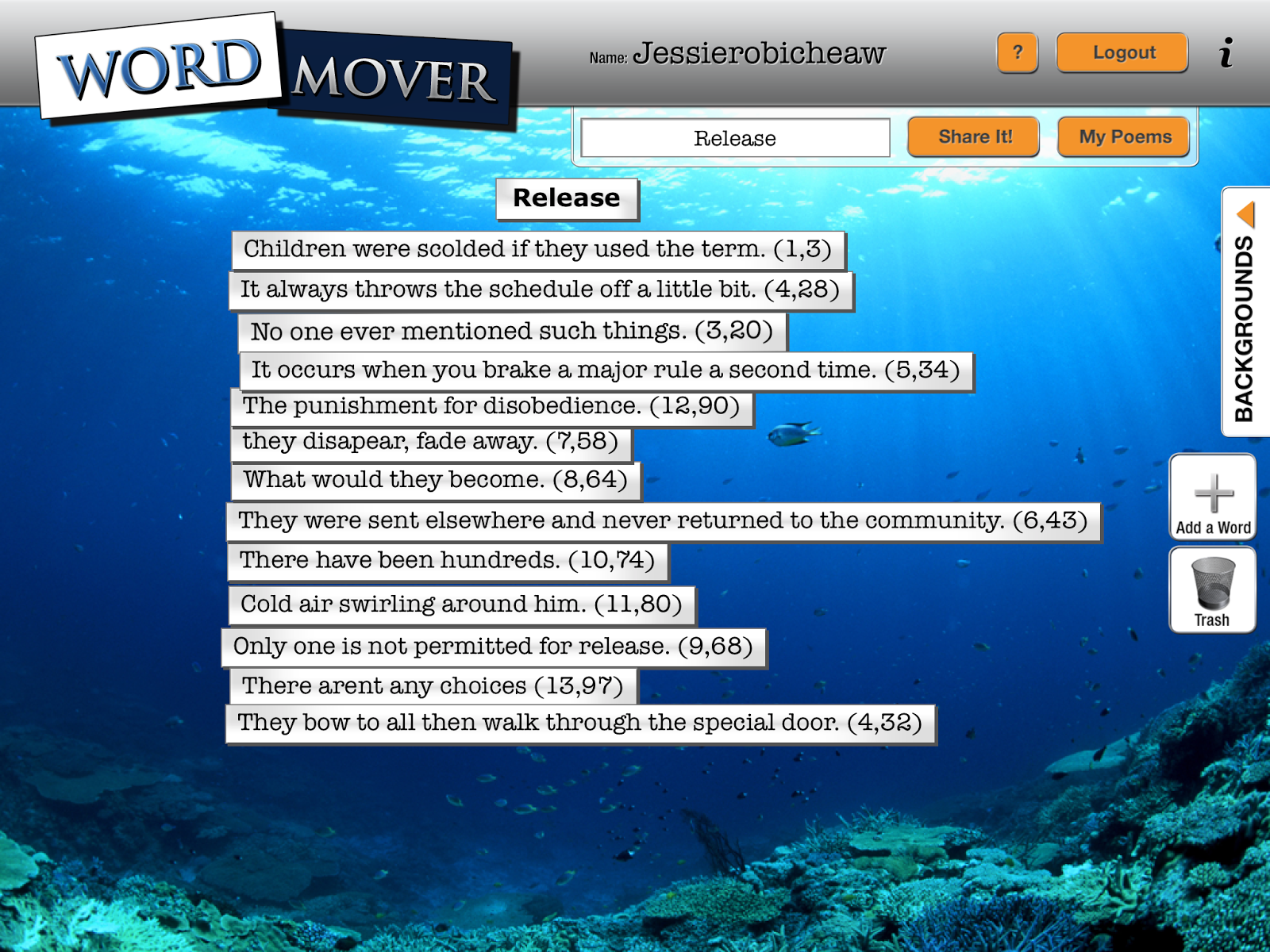 Student Gallery: Found Poetry - The Giver
