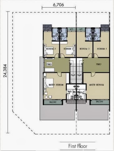 Floor Plan Feng Shui 平面图の风水: M Residence 22x80 2-storey superlink @ Rawang