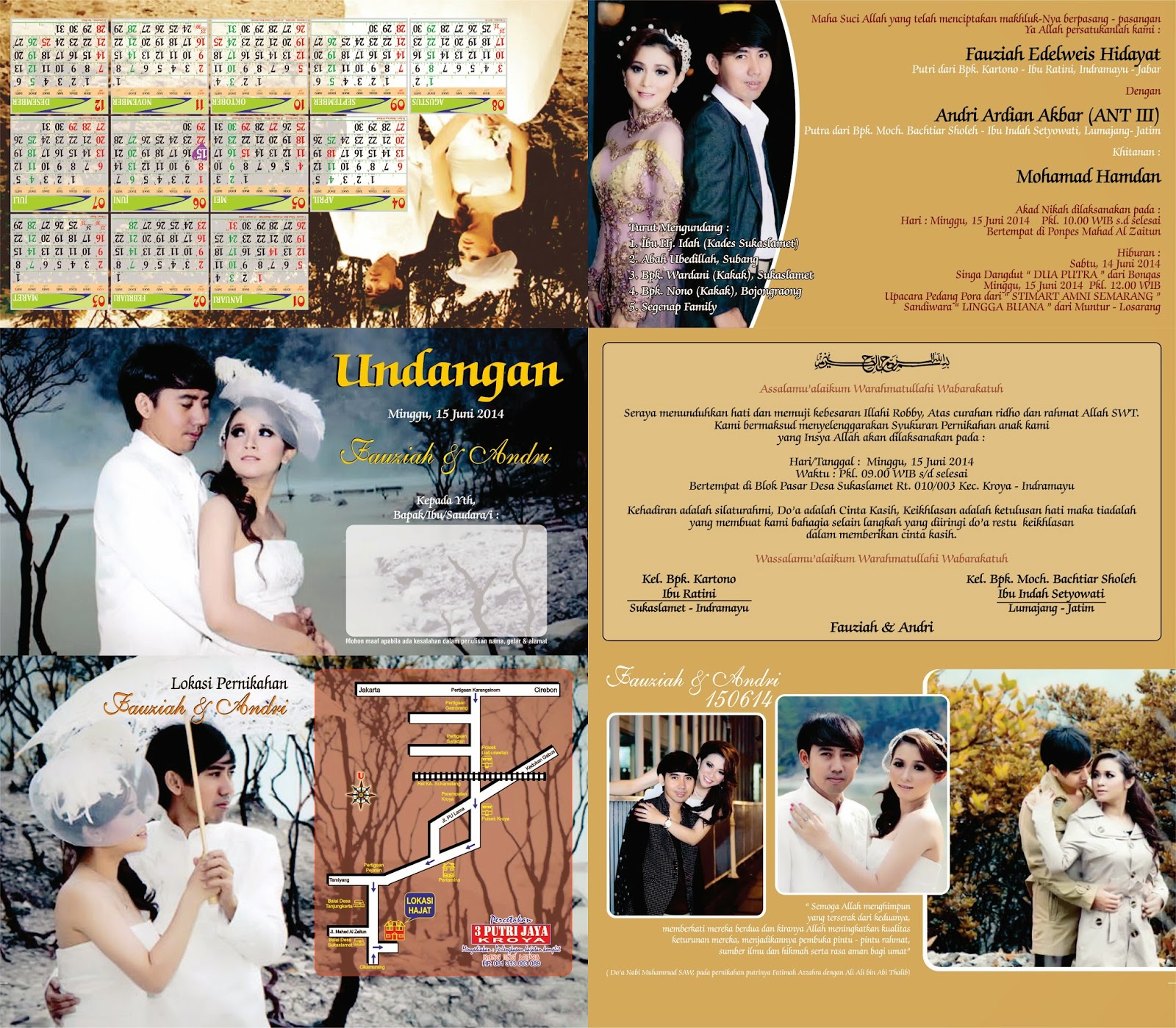 Undangan Pernikahan Full Color Warna Cokelat - Alfi Percetakan dan ...