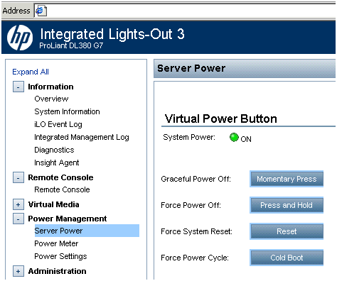 Linux: Everything about Linux: HP Integrated Lights-Out 3 Virtual Power ...