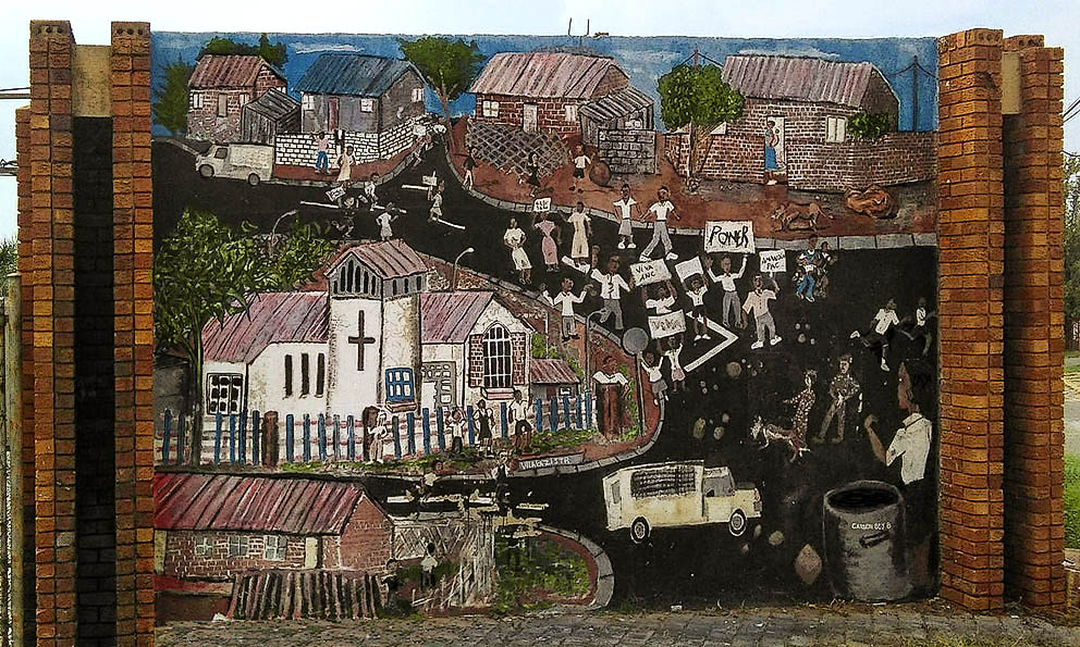 Luz y artes: Mural en Soweto, art street africano