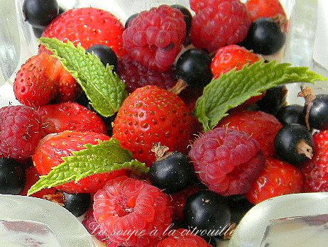 La soupe à la citrouille: Mousse de mascarpone aux fruits rouges