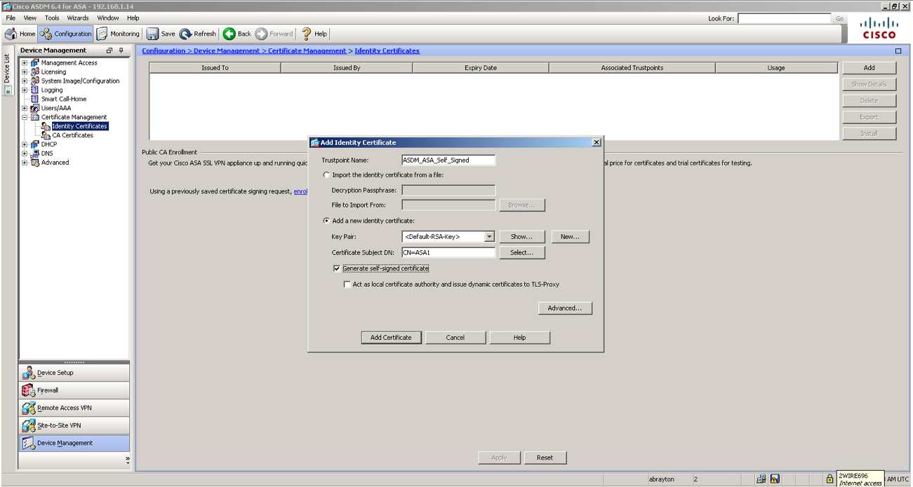 My CCIE by Adrian Brayton: ASA - ASDM