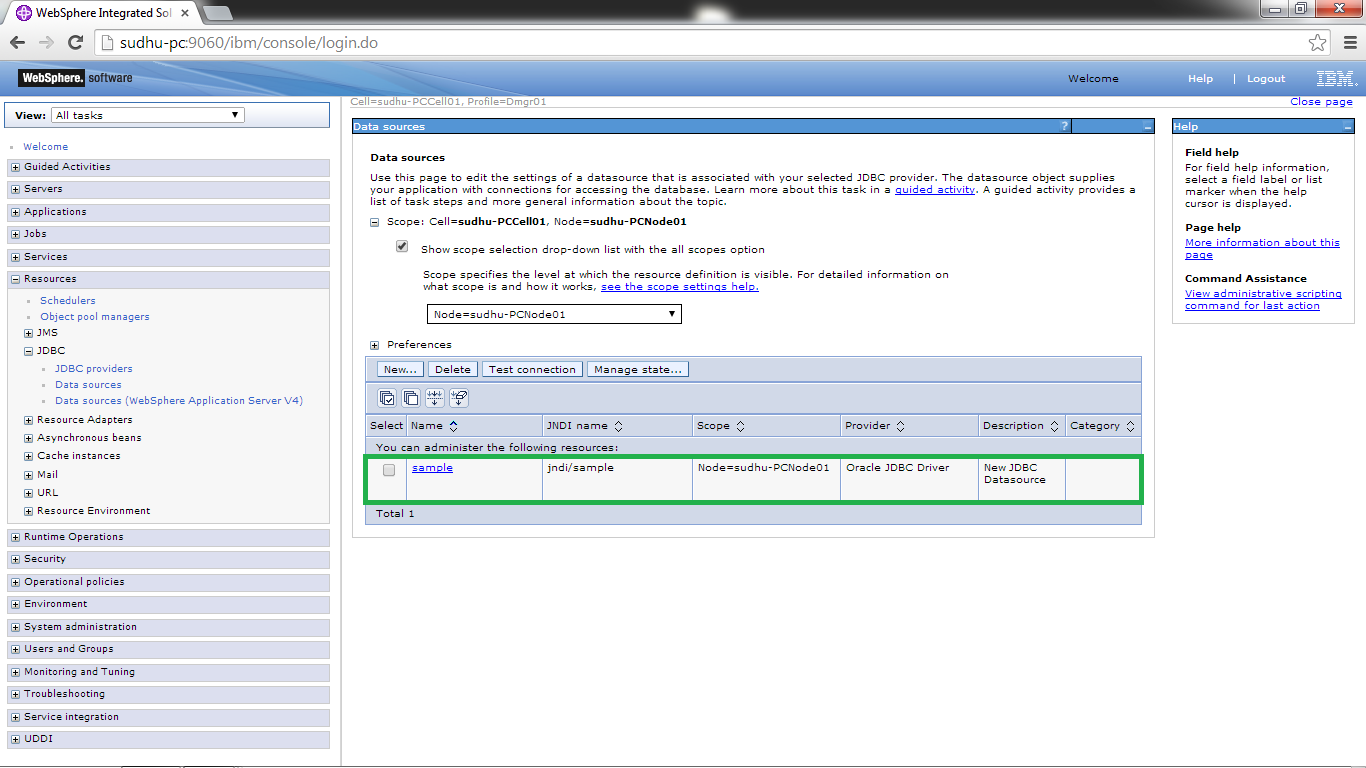 IBM WebSphere Application Server: Configuration oracle data source in ...