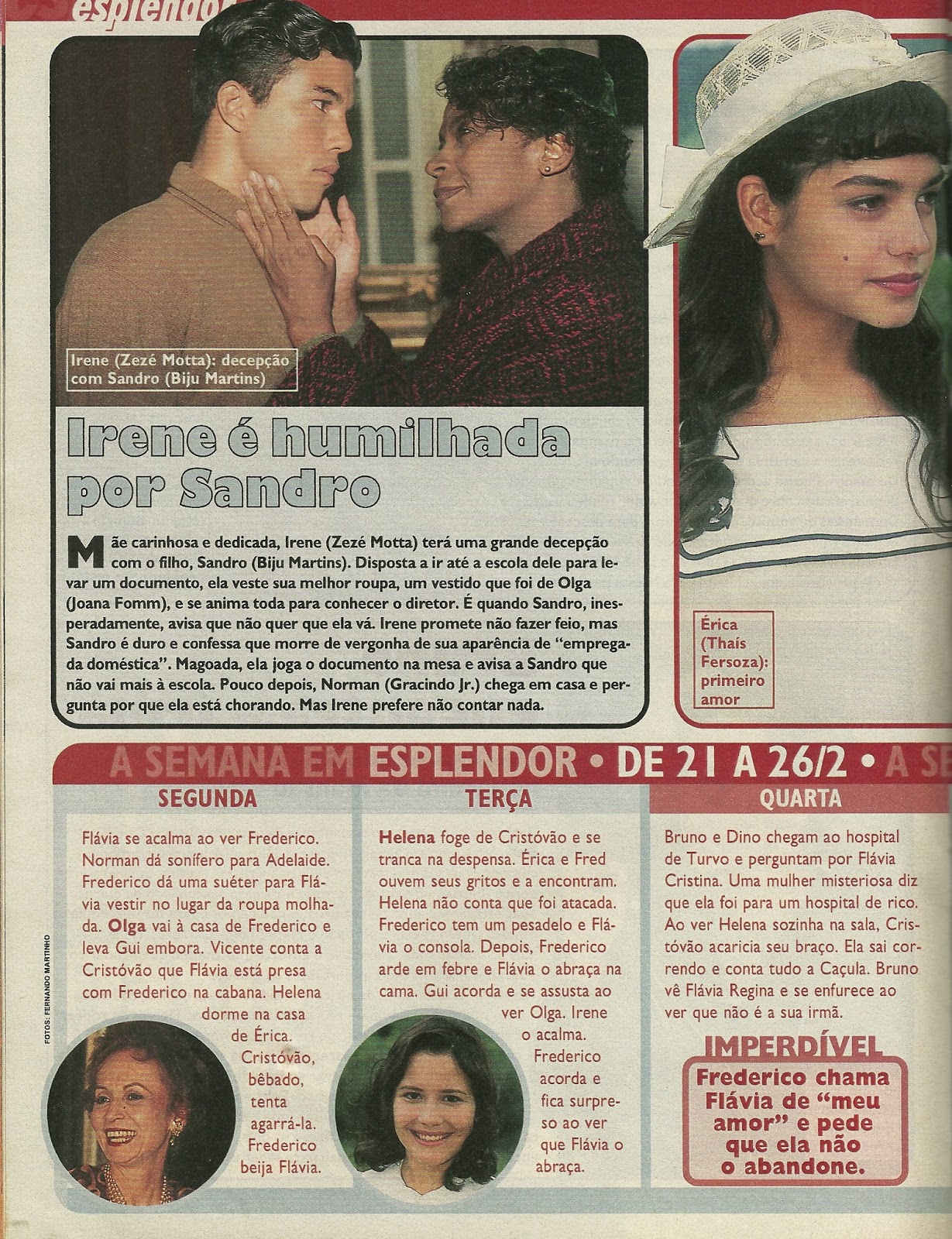 REVISTA AMIGA E NOVELAS: ESPLENDOR - REDE GLOBO - 2000