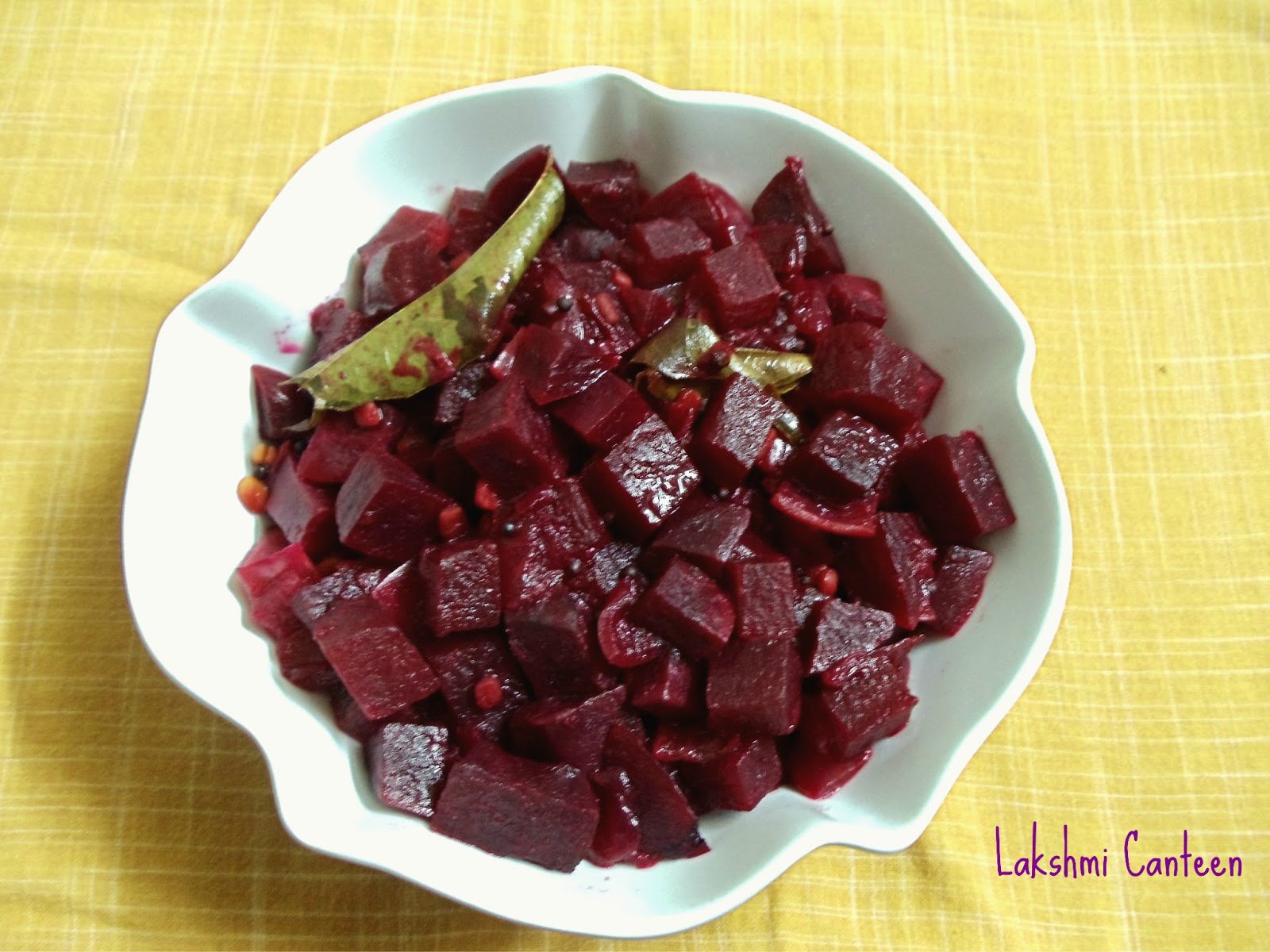 Lakshmi Canteen: Beetroot Upkari (Beetroot Stir Fry)