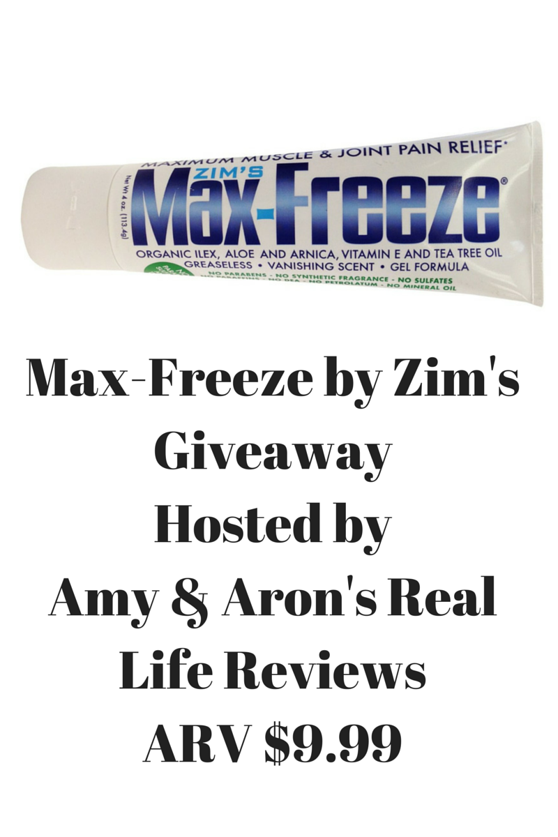 Max-Freeze by Zims Giveaway Closed, winner announced - Amy & Aron's