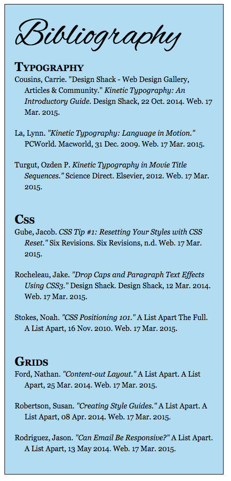 Art 244 - Typography 2: Project #4: A Short Bibliography, Part 2