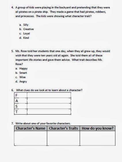 Jennifer's Teaching Tools: Character Traits