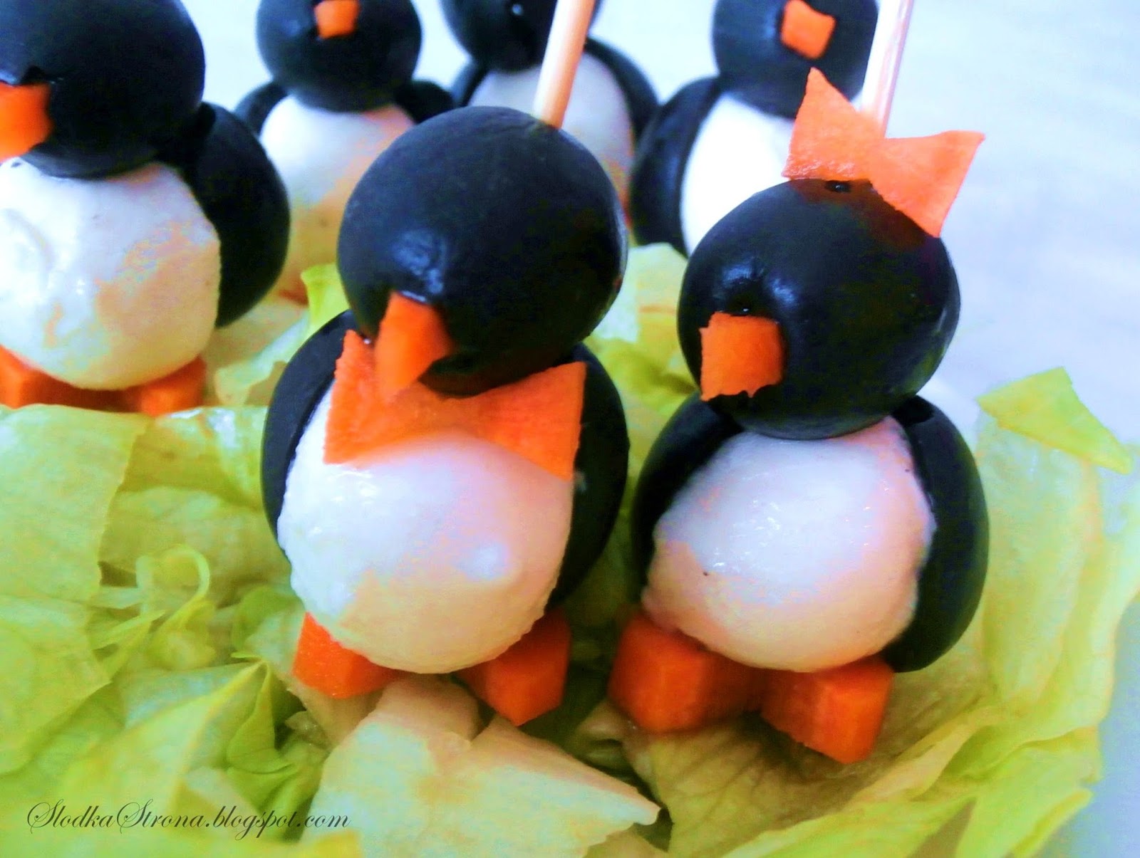 Słodka Strona: Pingwinki z Mozzarelli i Oliwek